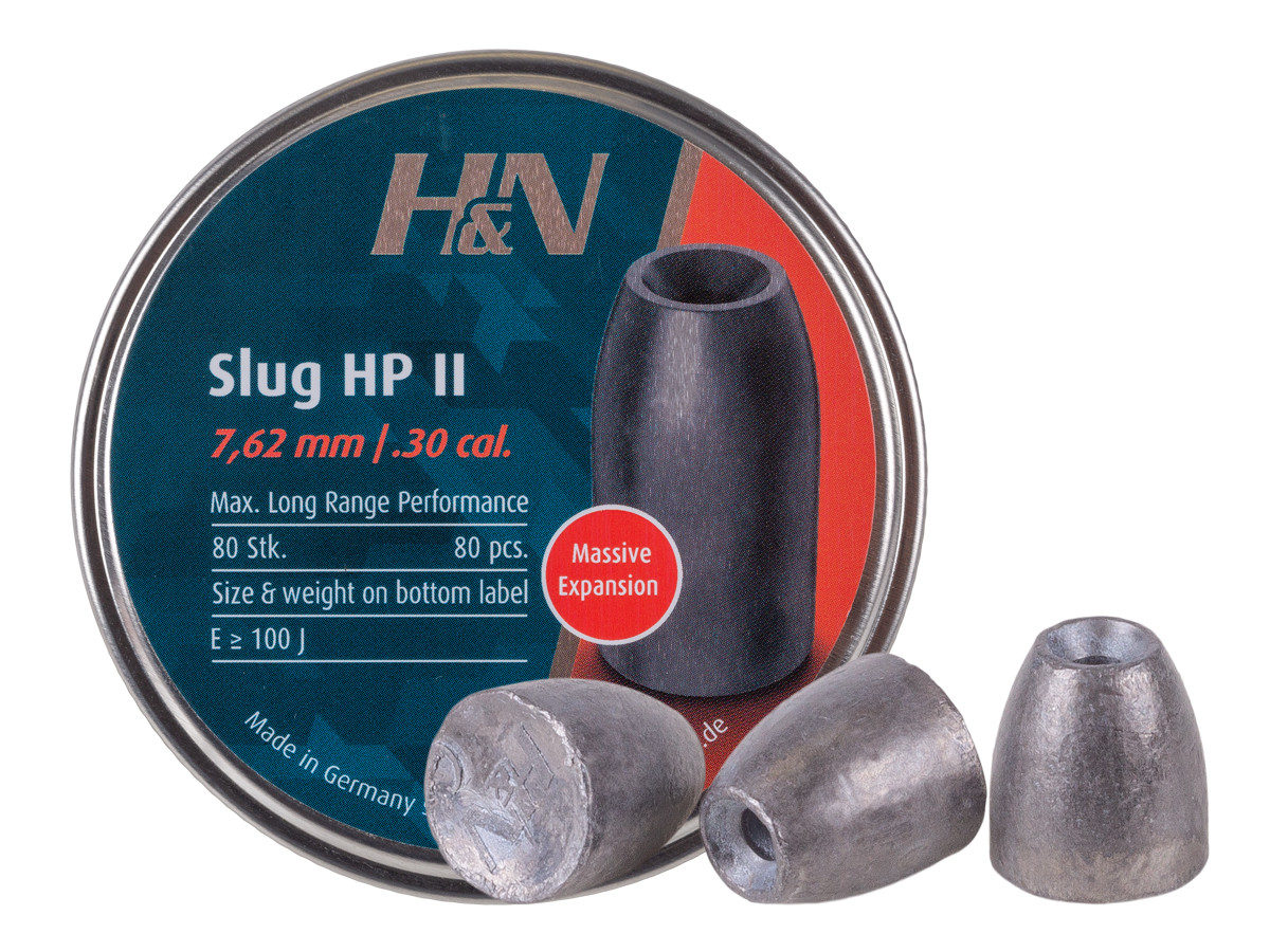 H&N Slug HP II Hollowpoint .30 Cal, 54 gr - 80ct | Airgun Depot